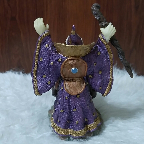 Medieval Legends | Accents | Purple Wizard With Crystal Ball Statue ...
